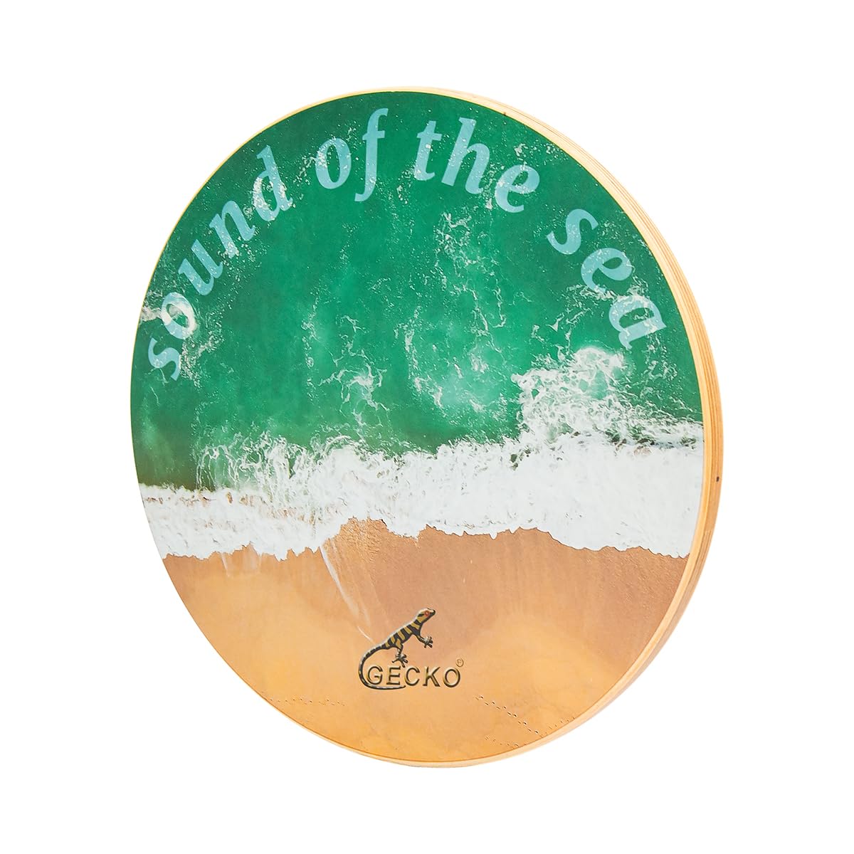 GECKO 14.6 Inch Ocean Drum | Birch Wood Frame with Beads | Versatile H